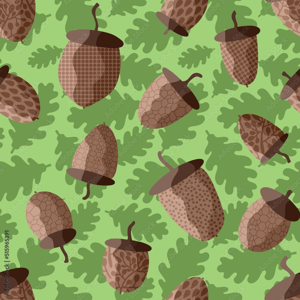Autumn forest seamless acorns pattern for clothes print and notebooks ...