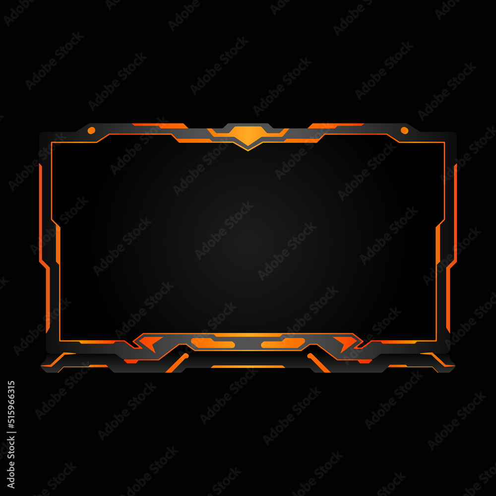 Live video streaming overlay webcam panel. Futuristic gaming interface ...