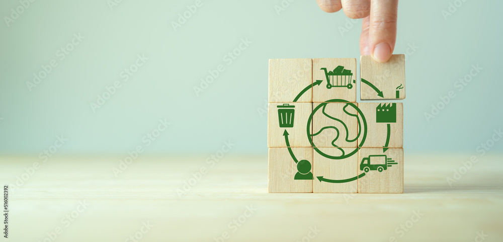 Stock-Foto „Growing sustainability. LCA-Life cycle assessment concept ...