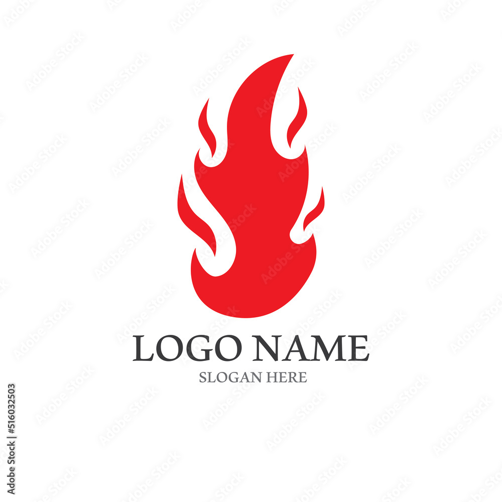 blazing fire, embers, fireball logo and symbol vector image. with ...