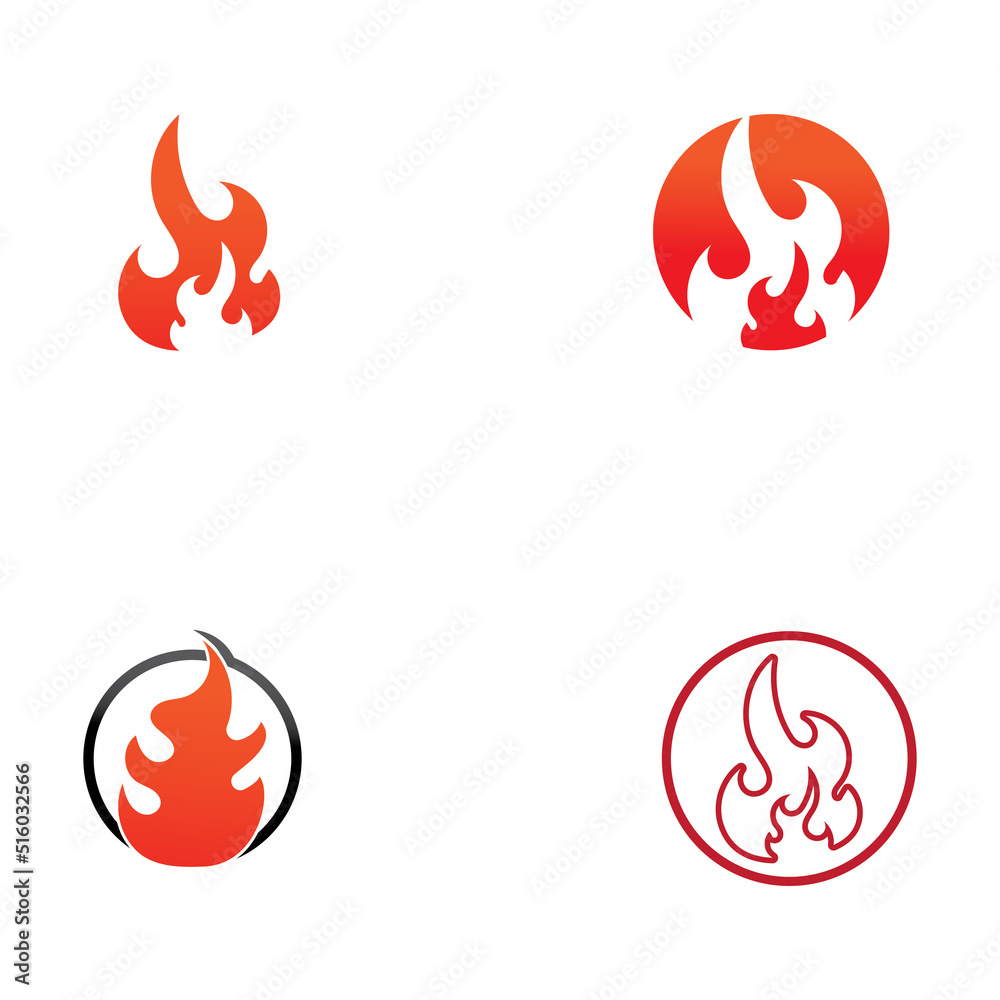 blazing fire, embers, fireball logo and symbol vector image. with ...