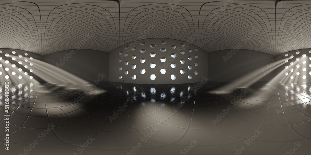 HDRI map, spherical environment panorama background with bright lights ...