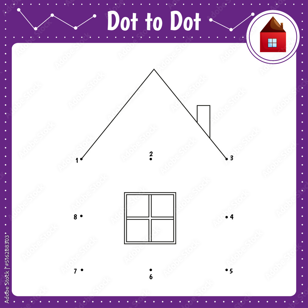 Connect the dots. House. Dot to dot educational game. Coloring book for ...