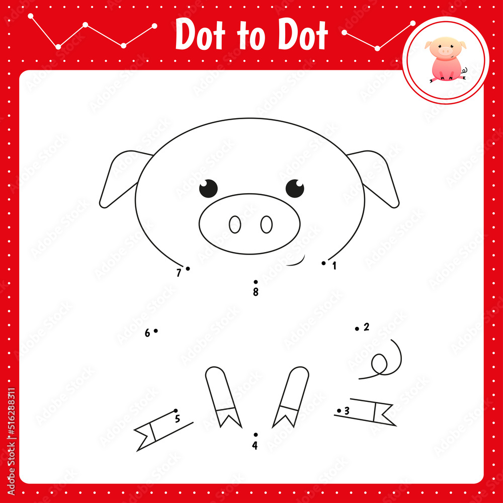 Stockvector Connect the dots. Pig. Dot to dot educational game ...