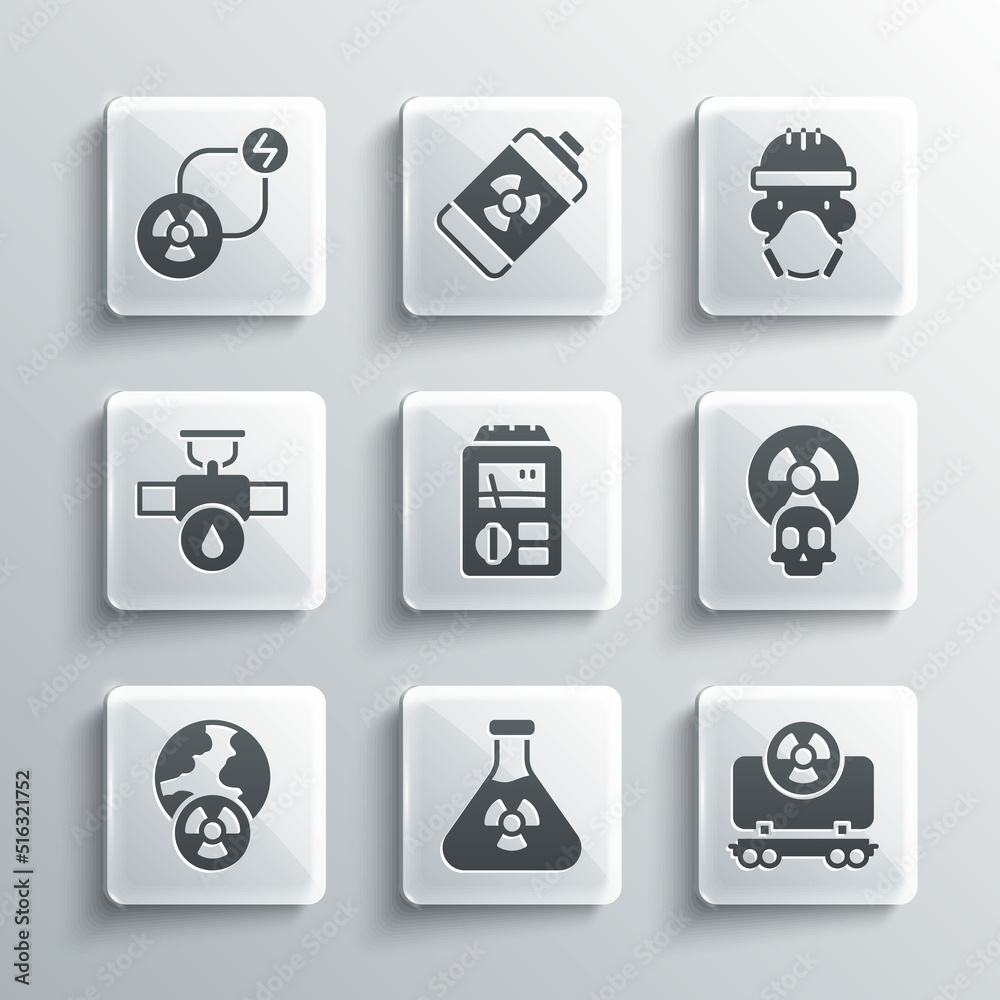 Set Test tube radiation, Radioactive cargo train, Dosimeter, Planet ...