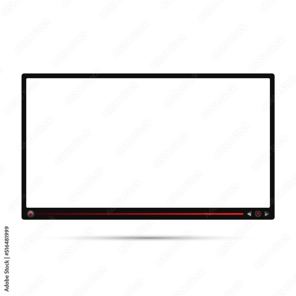blank screen Video player ui border design Stock Vector | Adobe Stock
