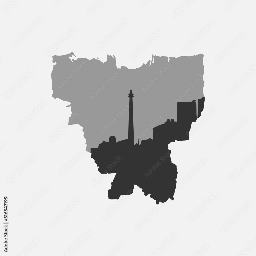 Jakarta Map Silhouette Vector For The Best Jakarta Map Logo ...