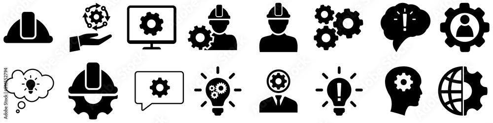 Engineering vector icon set. Manufacturing illustration sign collection ...