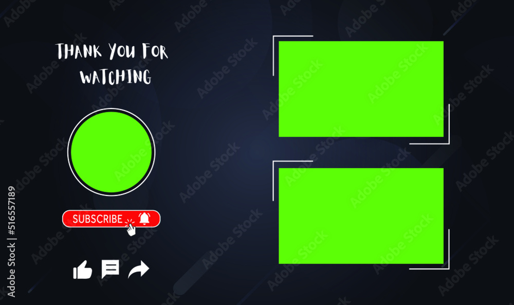 Thanks for watching. YouTube end screen background template design ...