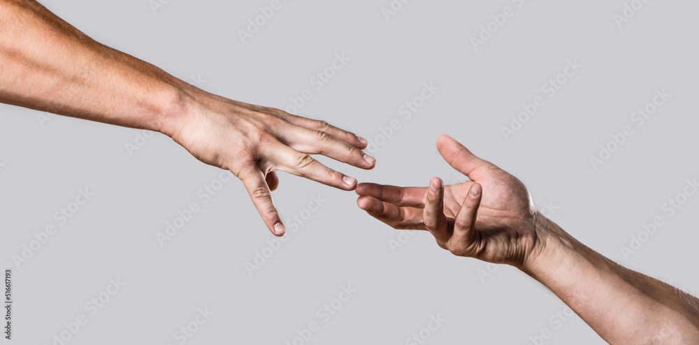 Two hands, helping arm of a friend, teamwork. Helping hand concept and ...