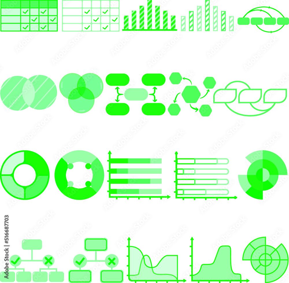 Green Infographic Chart & Diagram Stock Vector | Adobe Stock