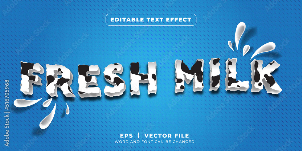 Milk text effect. Fresh milk 3d style editable text effect premium ...