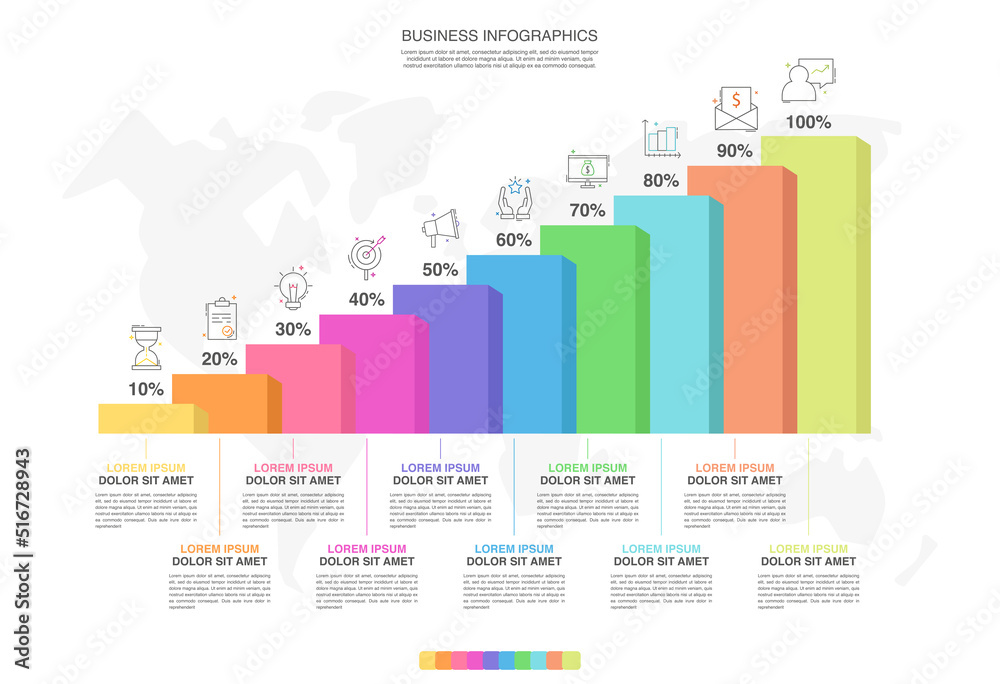 Stock-Vektorgrafik „Vector creative infographic of columns bar chart ...