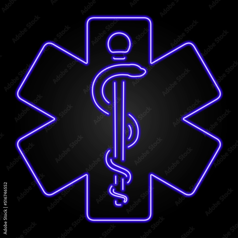 star of life neon sign, modern glowing banner design, colorful modern ...
