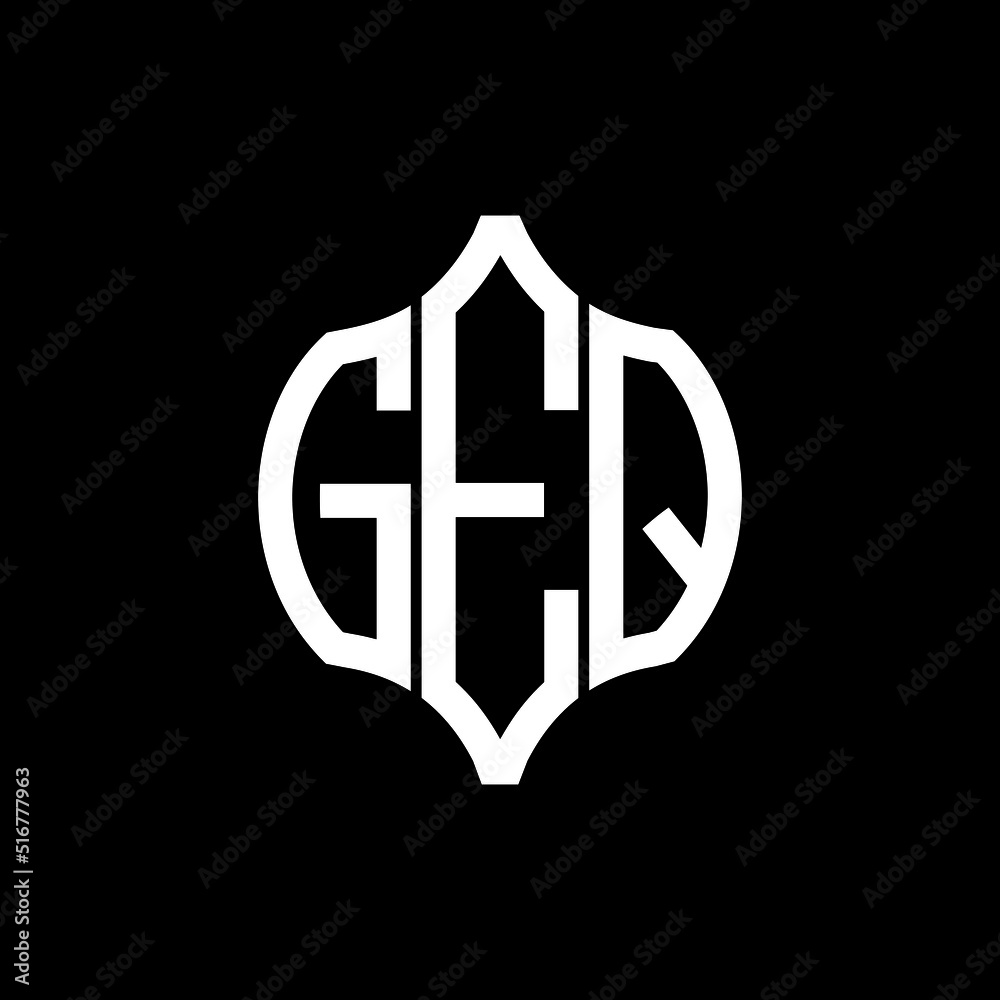GEQ letter logo. GEQ best black background vector image. GEQ Monogram ...