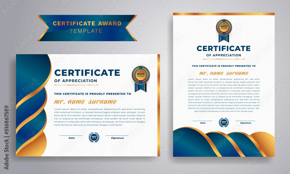 Modern certificate design. Certificate template awards diploma ...