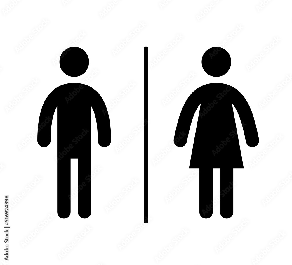 Wc toilet pictogram icon. Woman, man pictogram figure toilet, restroom ...