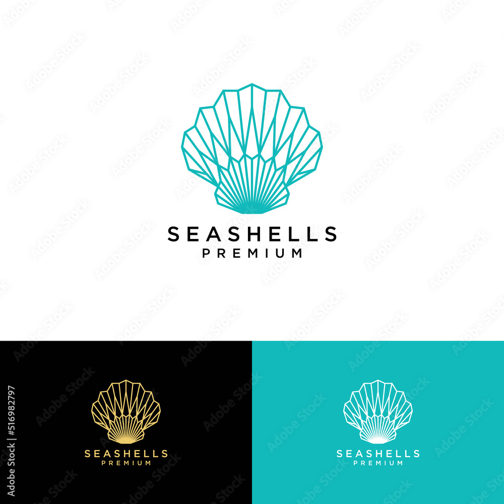 Seashells logo design icon vector Stock Vector | Adobe Stock