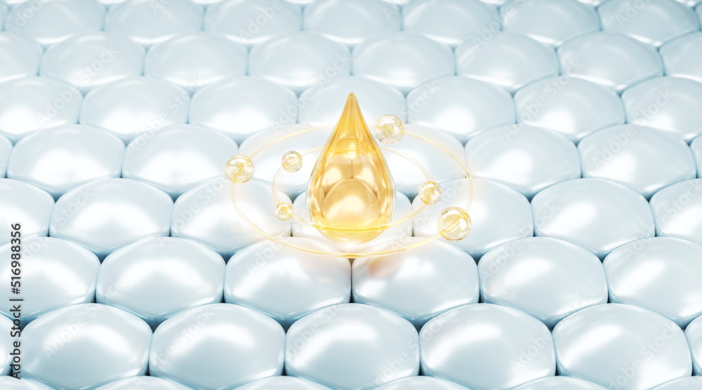 skin cell. serum molecules through the skin layer and reduce up saggy ...