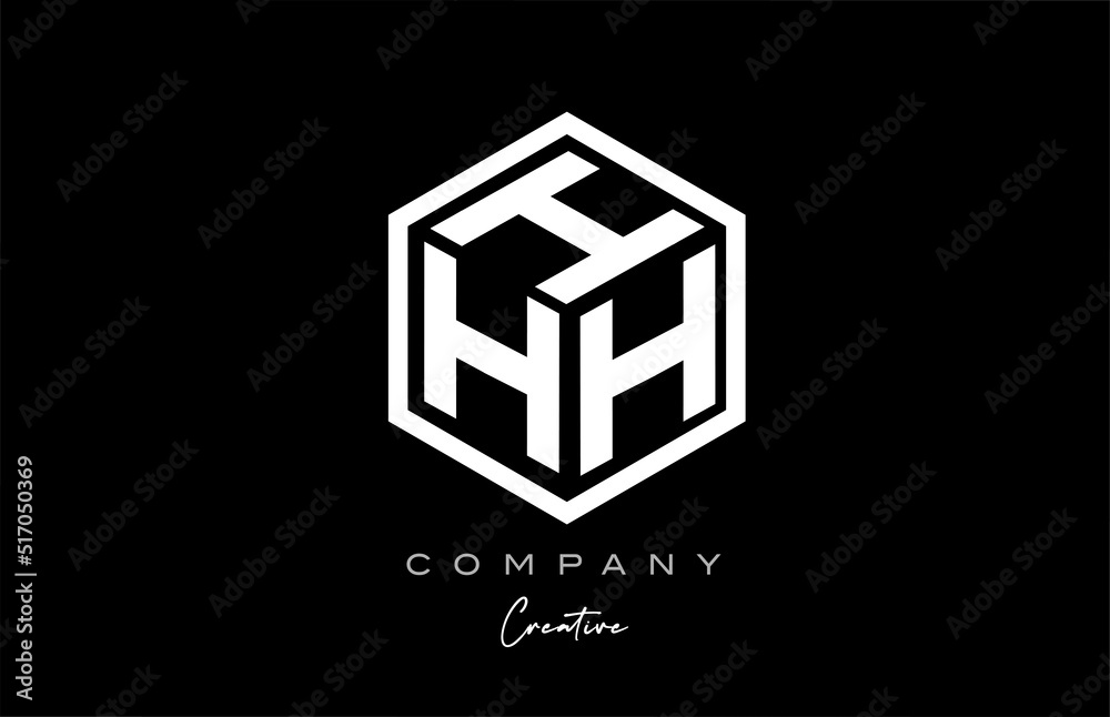 H cube alphabet letter logo icon design with polygon design. Three ...
