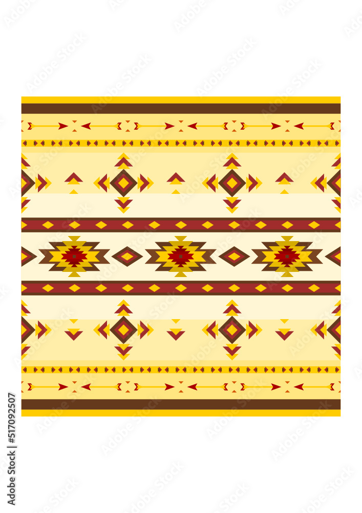 Editable Vector of Native American Geometrical Colorful Illustration ...