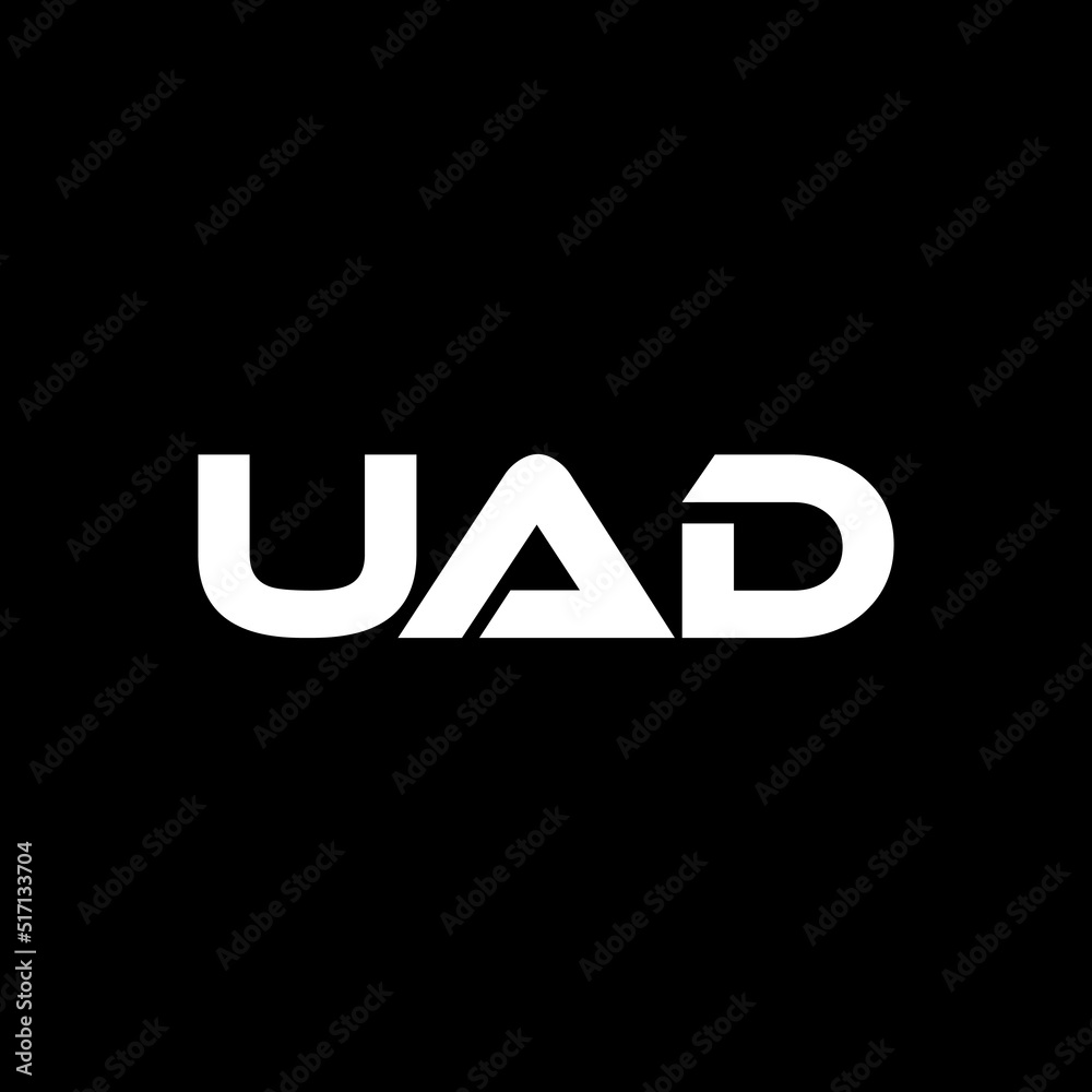 UAD letter logo design with black background in illustrator, vector ...