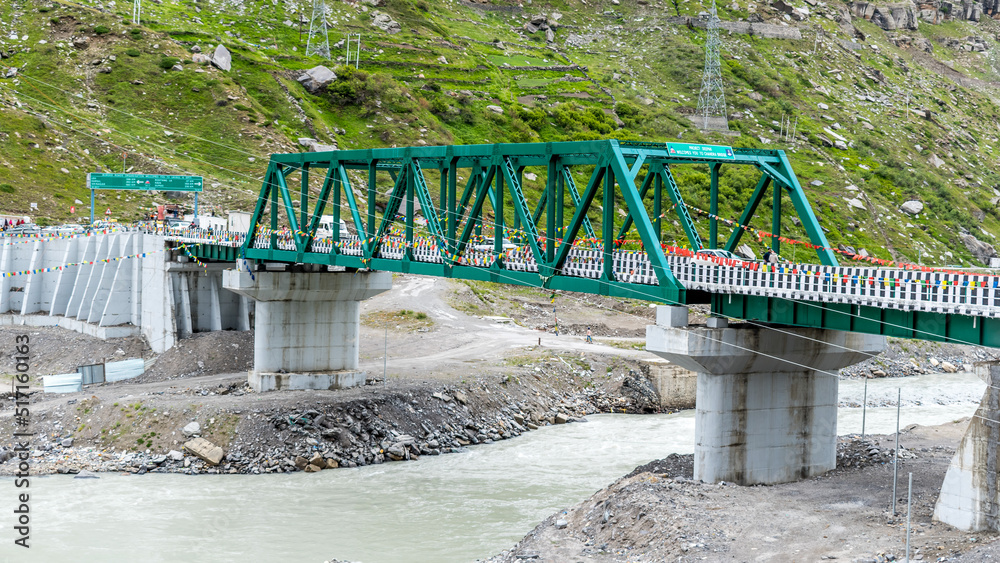 Rohtang, Manali, India - Newly constructed Chandra Bridge is an ...