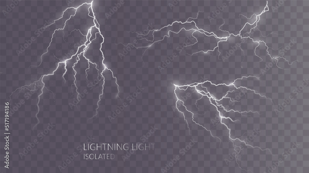 Light white isolated vector lightning png. Magic light abstract lines ...