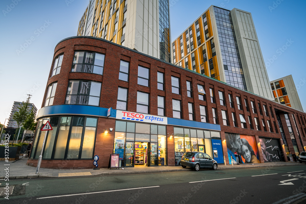 Coventry, England-June 1st, 2022:Tesco Express supermarket grocery ...