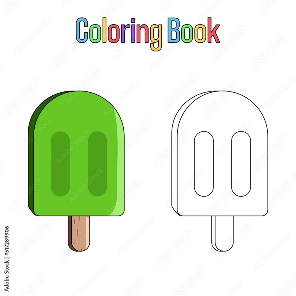 Coloring book. Cartoon ice cream for kids activity colouring pages ...