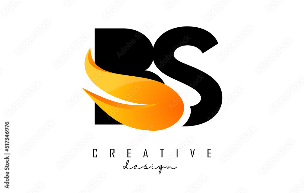 Vector illustration of abstract letters BS b s with fire flames and ...