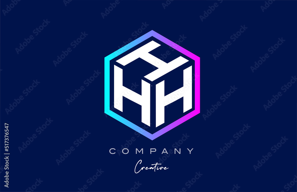 pink blue XXXXXXXXX three letter cube alphabet letter logo icon design with polygon design ...