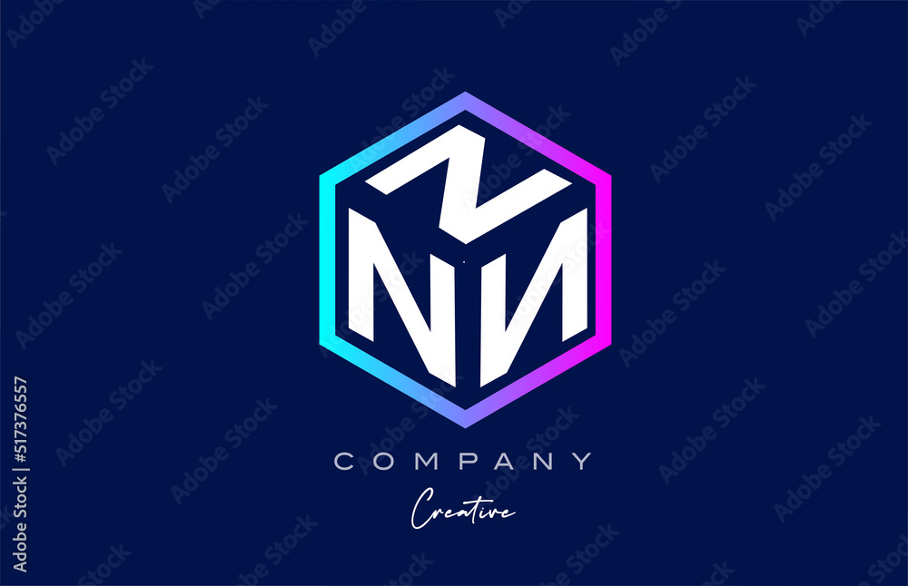 pink blue XXXXXXXXX three letter cube alphabet letter logo icon design with polygon design ...