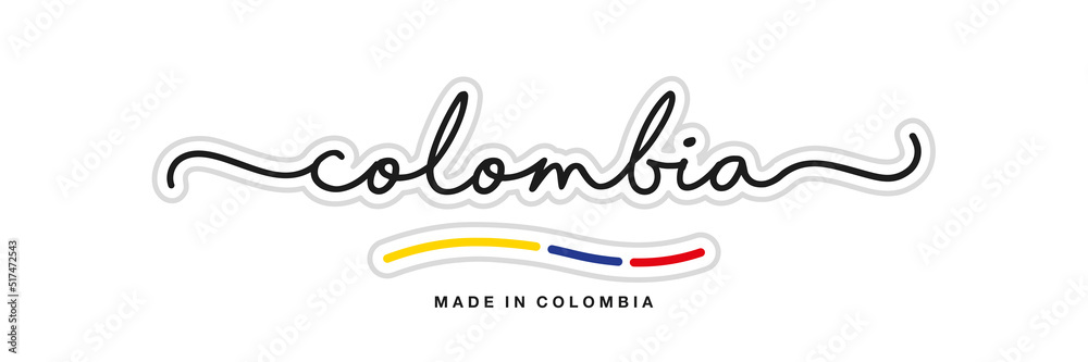 Made in Colombia, new modern handwritten typography calligraphic logo ...