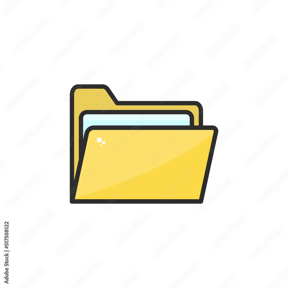 Folder Icon. Folder Logo. Vector Illustration. Isolated on White ...