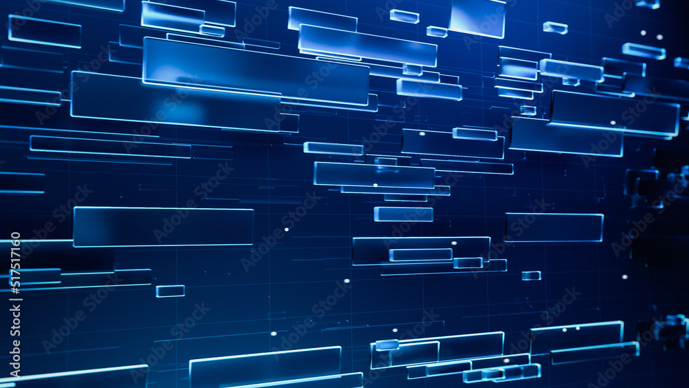 Digital 3D Design With Rectangular Abstract Texture Shapes in Shiny ...