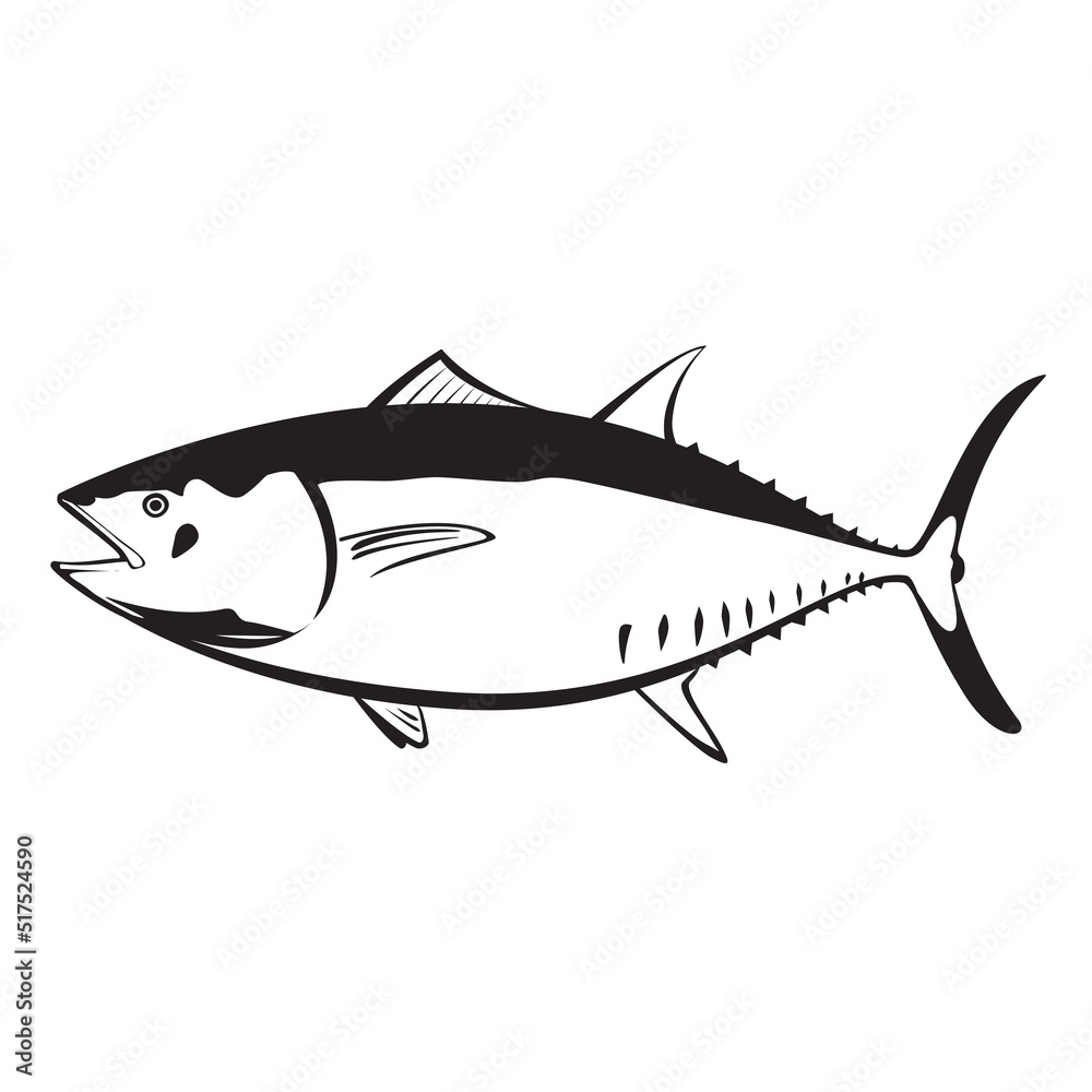 Bluefin tuna pop art vector isolated on white background. Vector ...