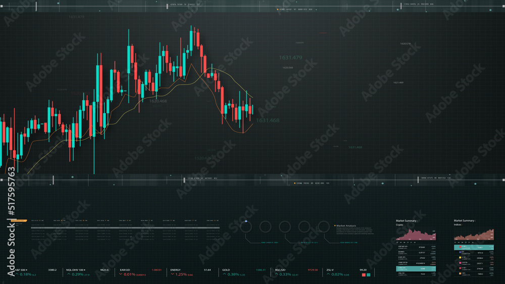 Business stock market, trading, info graphic with animated graphs ...