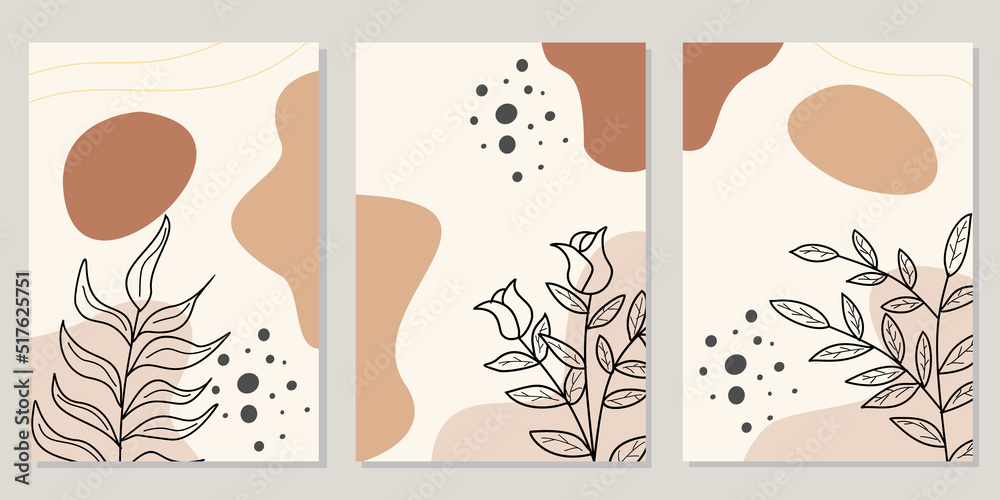 wall decor decoration designs set. simple and minimalistic aesthetic ...