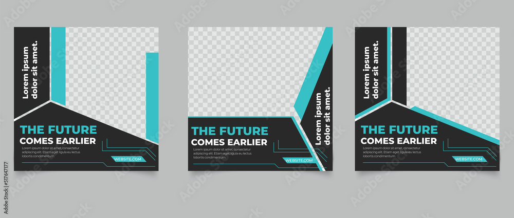 Futuristic social media instagram feed template Stock Vector | Adobe Stock