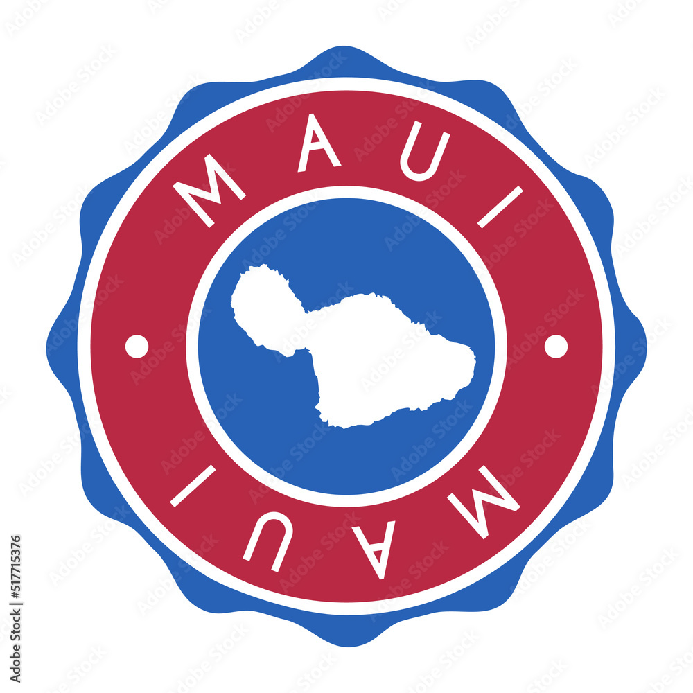 Maui, Hawaii, USA Badge Map Vector Seal Vector Sign. National Symbol ...