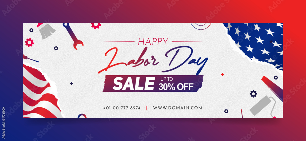 happy Labor day sale facebook cover page timeline web ad banner ...