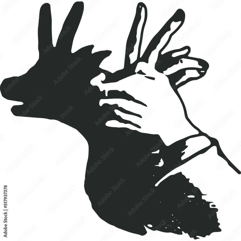 Goat Shadowgraphy Vintage Vector Stock Vector | Adobe Stock