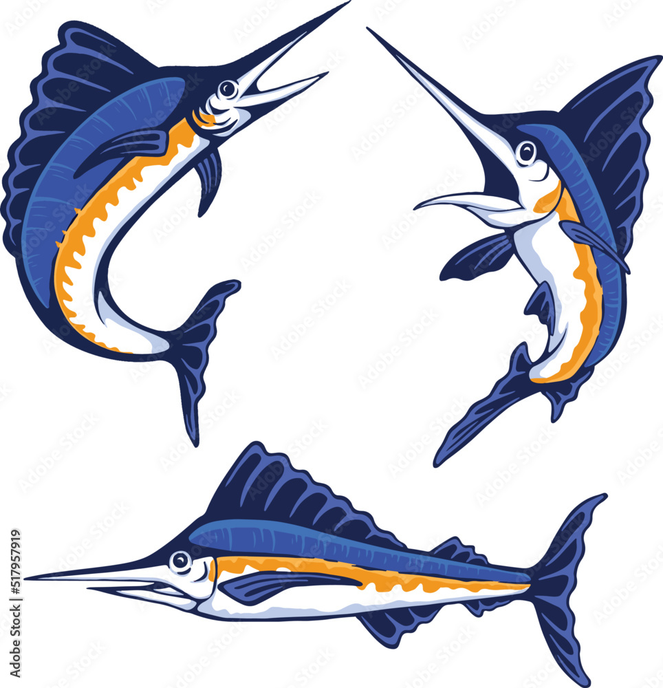 illustration of a marlin fish Stock Vector | Adobe Stock
