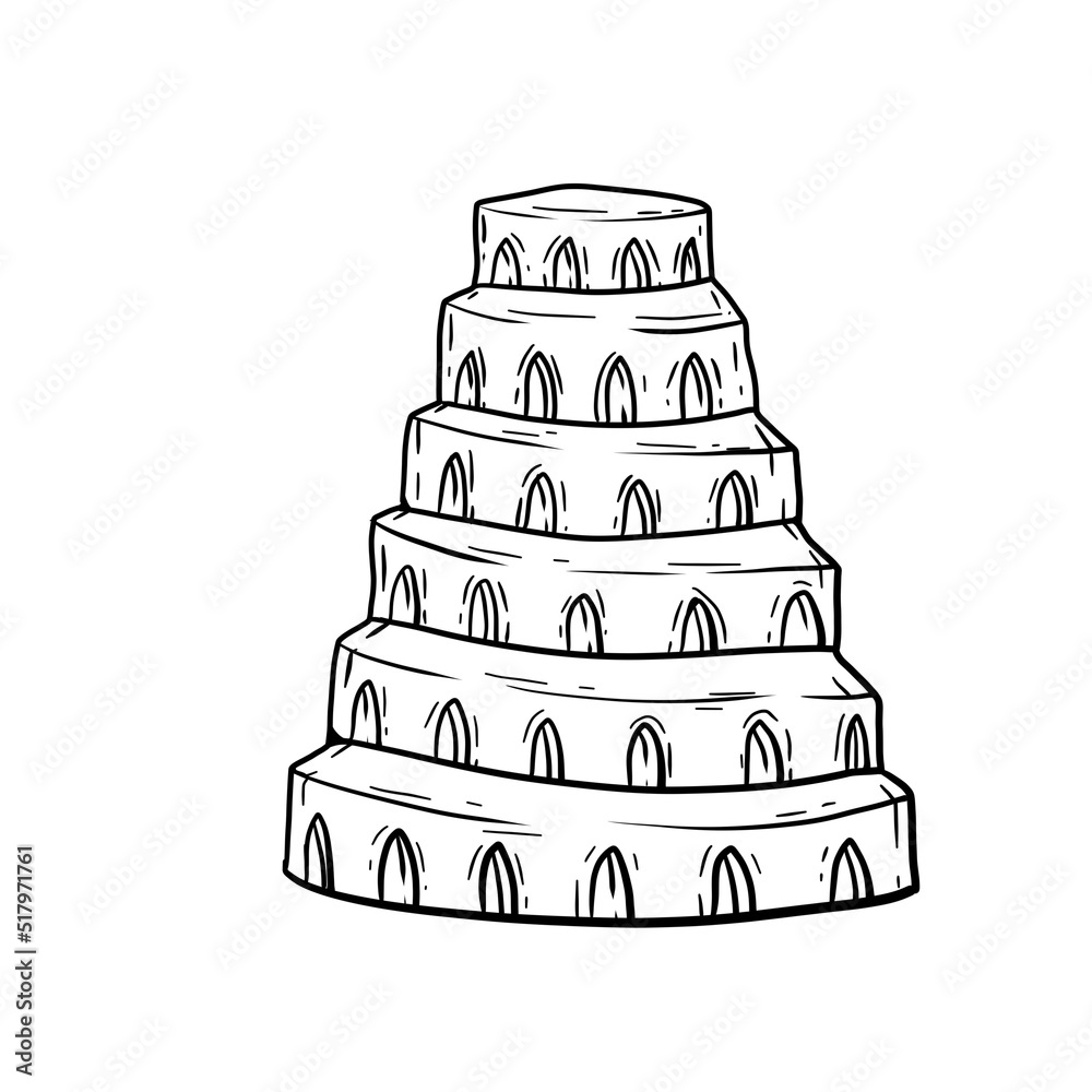 Tower of Babel. Ancient city Babylon of Mesopotamia and Iraq. Biblical ...