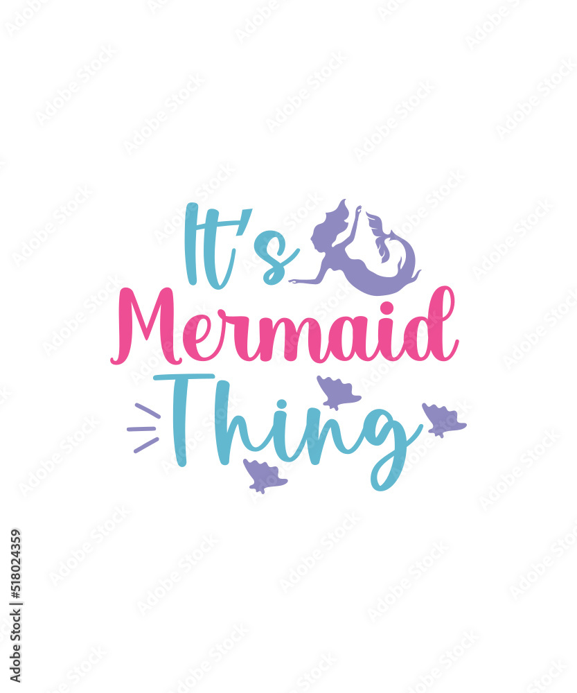 Стоковое векторное изображение «Mermaid svg Bundle, Mermaid cut file ...