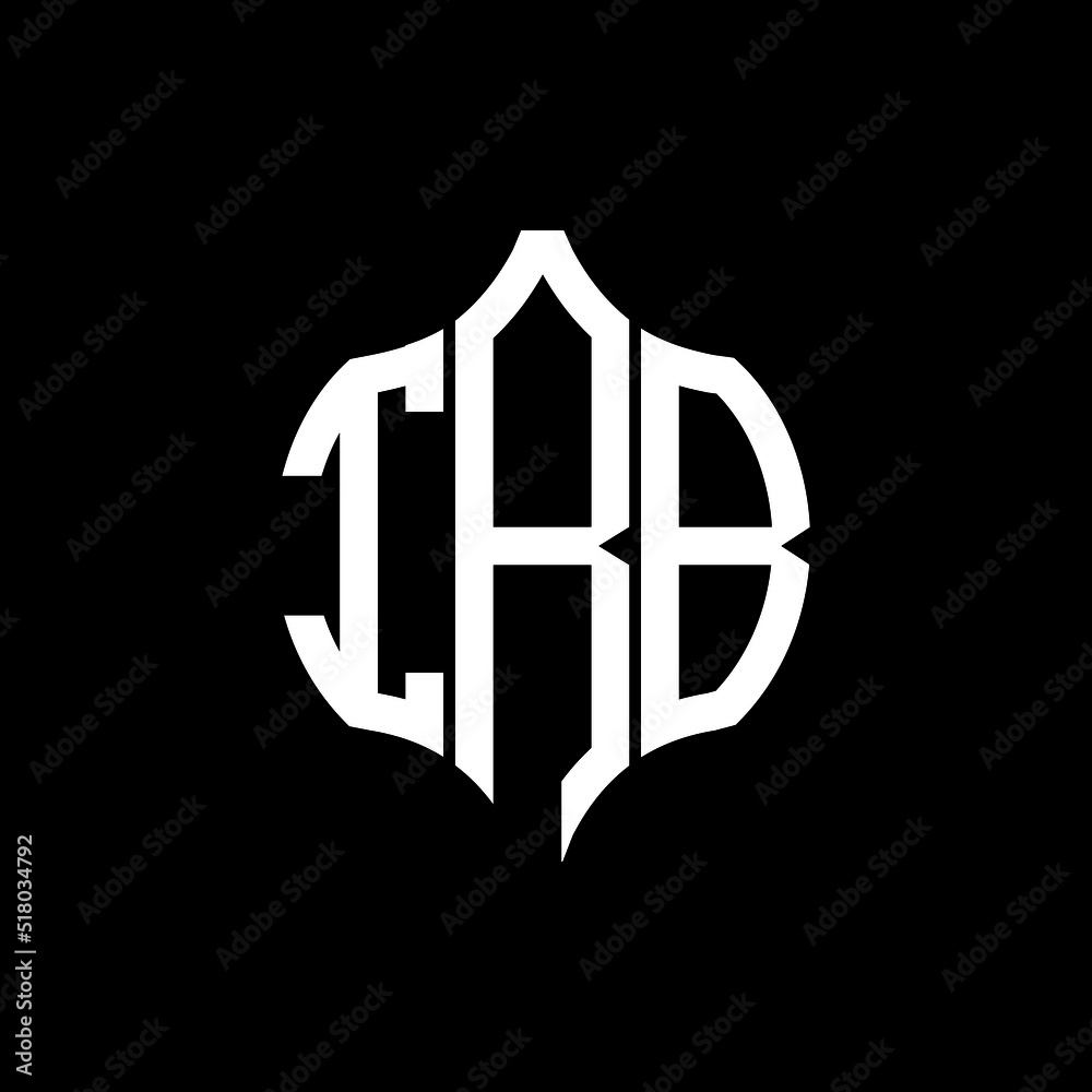 IRB letter logo. IRB best black background vector image. IRB Monogram ...