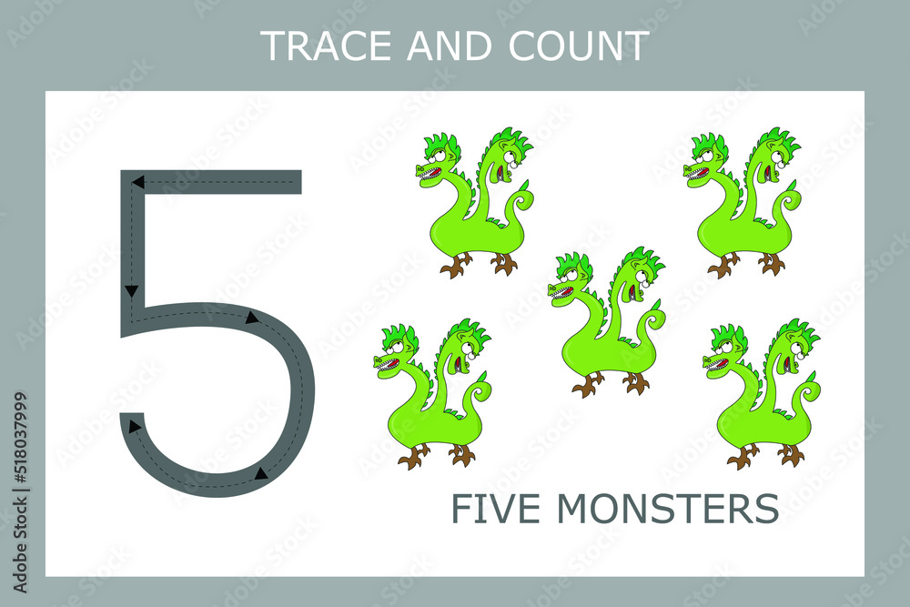 Numbers for kids. Worksheet for kindergarten and preschool. Training to ...