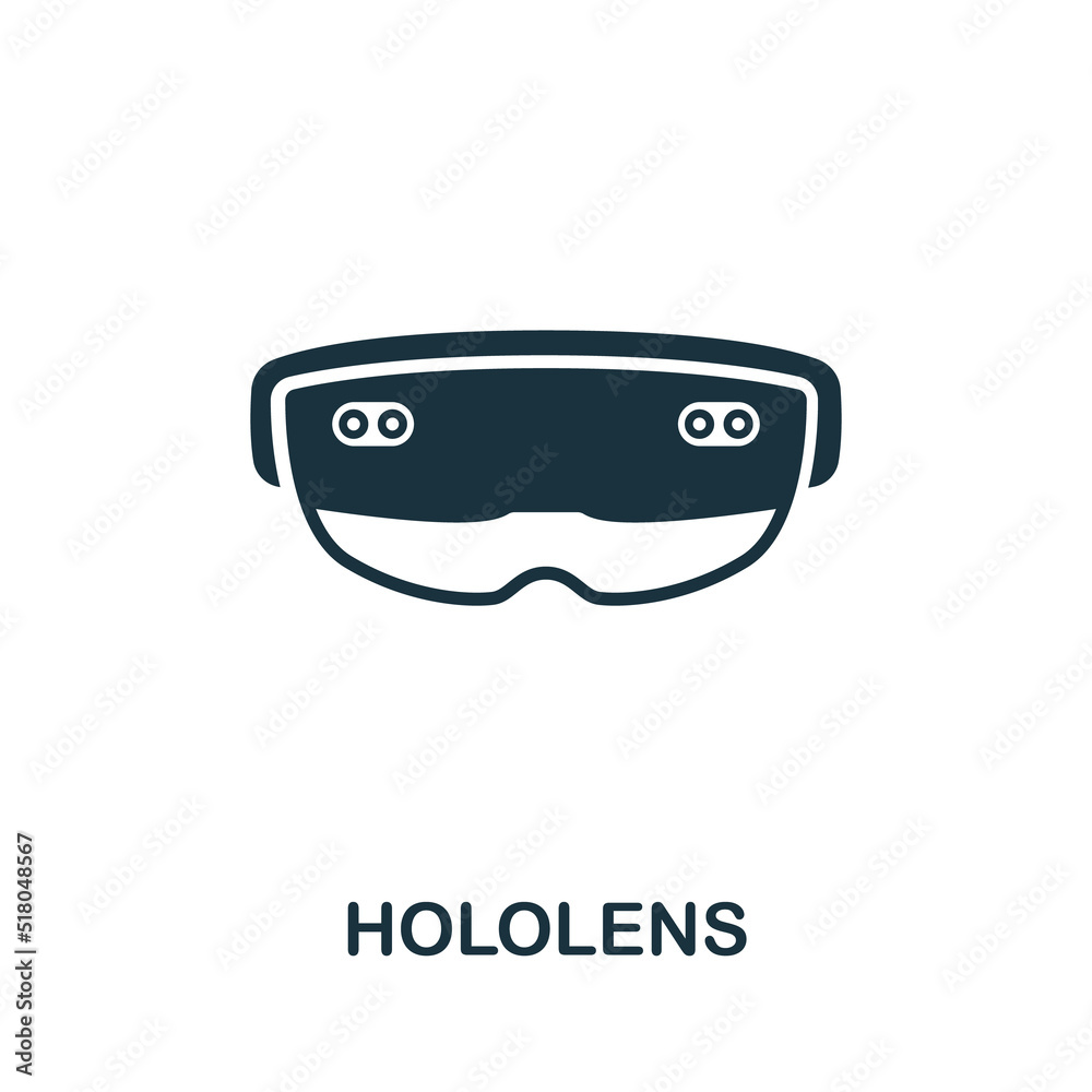 Hololens icon. Monochrome simple line Future Technology icon for ...