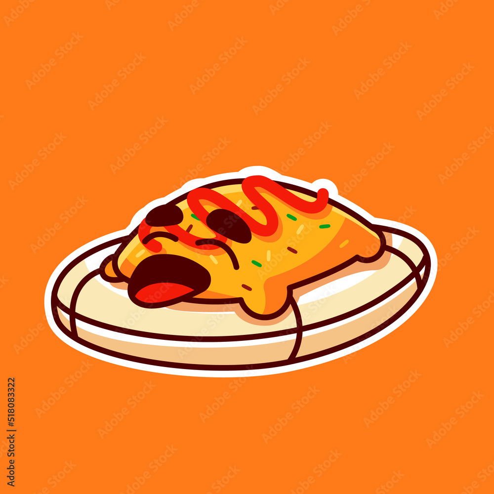 Cute tamago cartoon Mascot Illustration Stock Vector | Adobe Stock